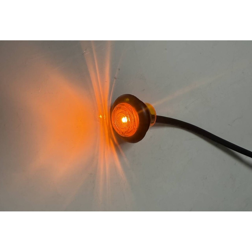 12V LED 3/4" Bullet Light Amber/Red Lens 12" Lead with 180 Male Plugs