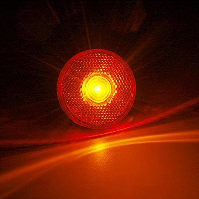 12V 2.5" Round LED Red/Amber Light RV Truck Trailer Side marker ...