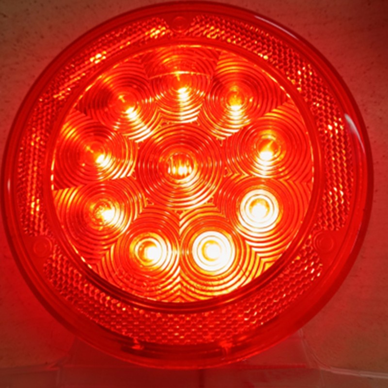 12V Round Tail Light with License Plate Light with Bracket / No Bracket