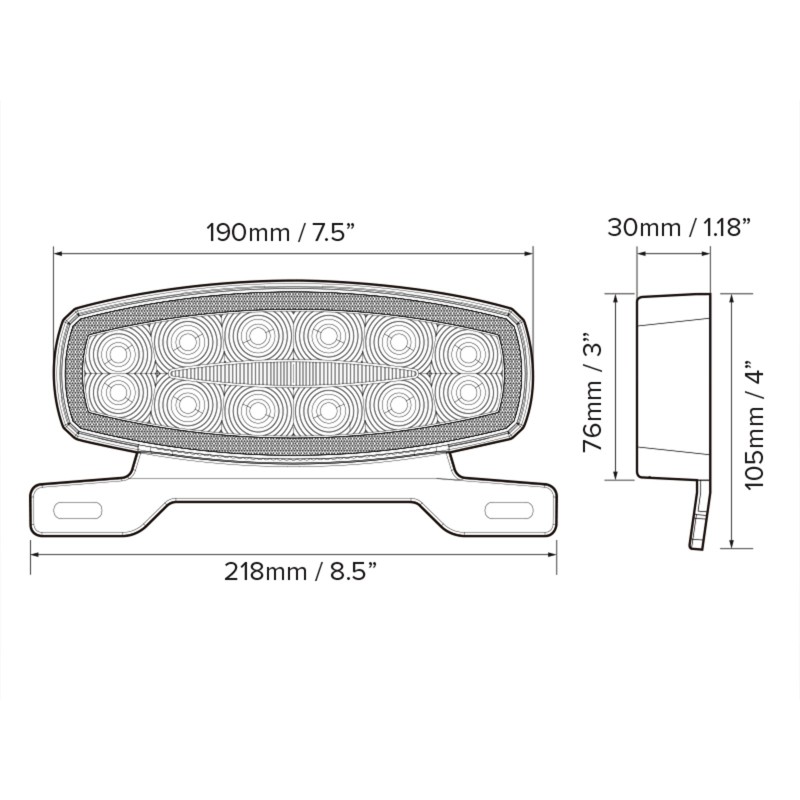 LED Light Combo With License Plate &Brake Light &Back Up Light