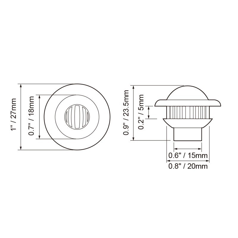 12V LED Round Bullet Eyeball Light Exterior Clearance Indicator Fixture ...
